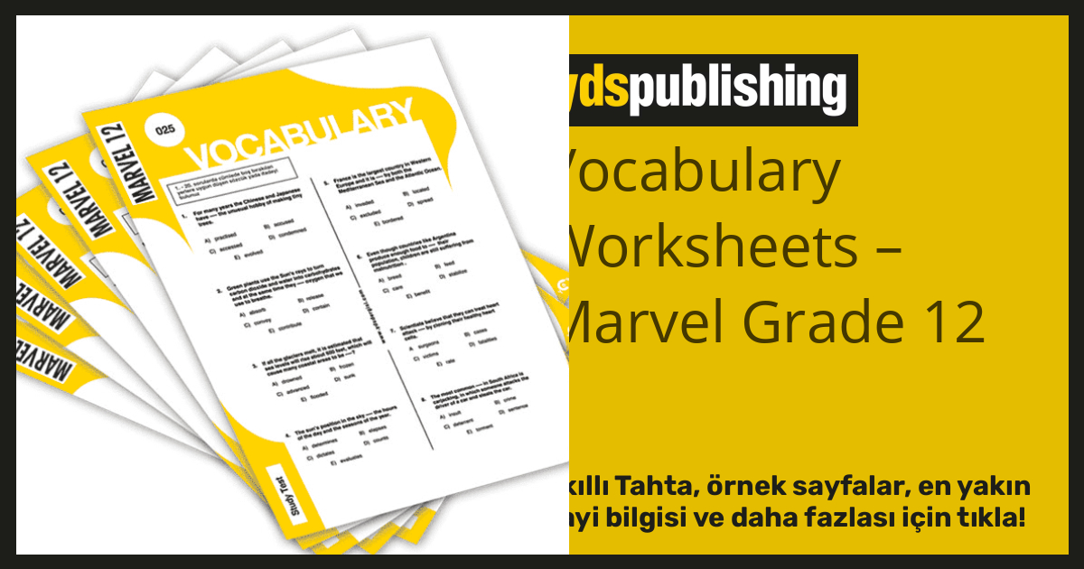 Vocabulary Worksheets – Marvel Grade 12 - YDS Publishing
